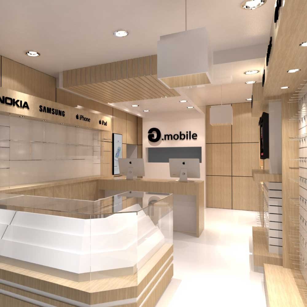 ออกแบบร้านมือถือ อ.โมบาย สำโรงทาบ จ.สุรินทร์ - furstudio-design